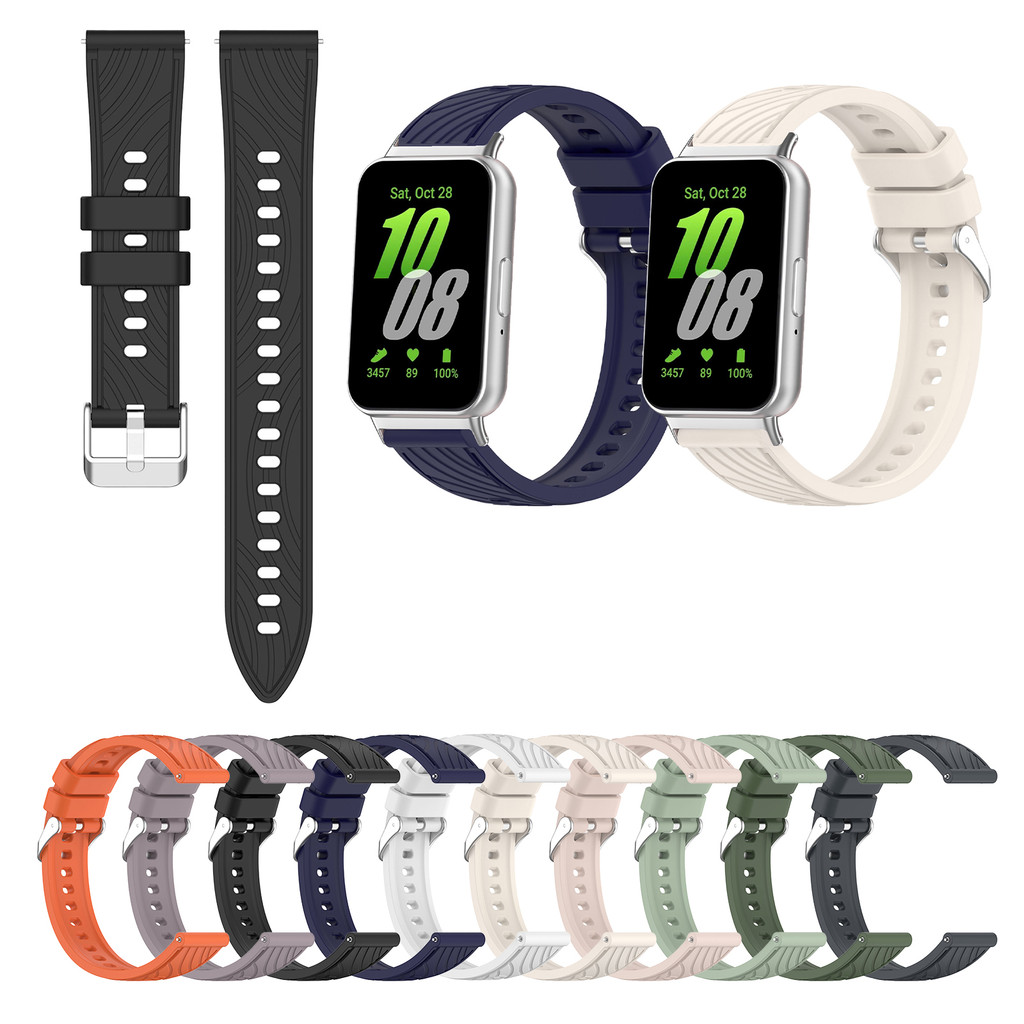สายซิลิโคนสําหรับ Samsung Galaxy Fit 3 Fit3 SM-R390 Pattern Lines Bands ...