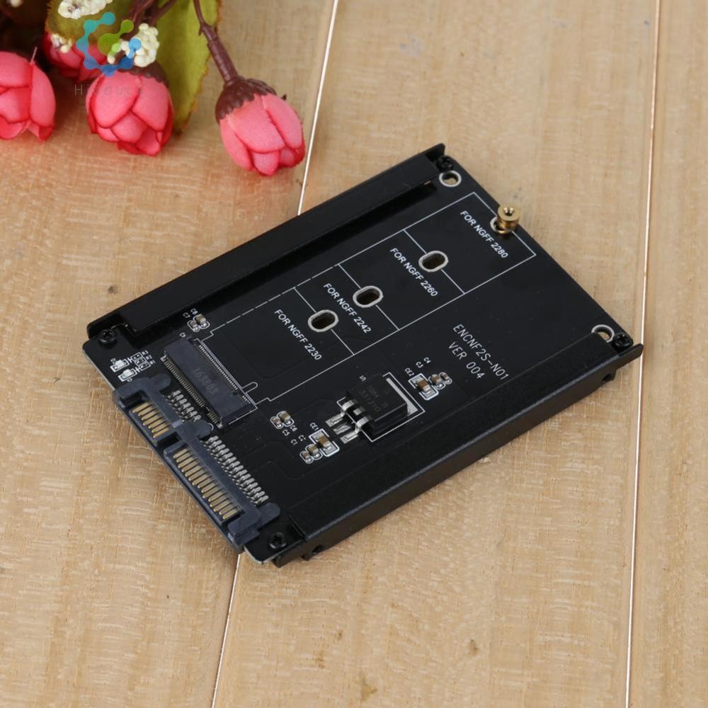 Black Metal Cased CY B+M Socket 2 M.2 (SATA) SSD to 2.5 SATA Adapter ...