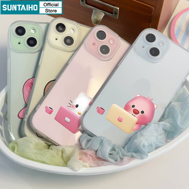 Suntaiho ตลก Hello Kitty Loopy รูปแบบ Clear Frosted สําหรับ Iphone 16 ...
