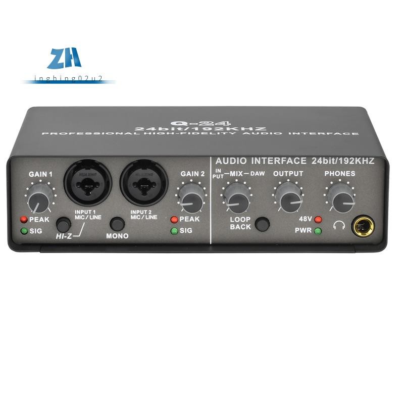 Professional 24Bit 192KHz Audio Interface 2 การ์ดเสียงอินพุตสําหรับ ...