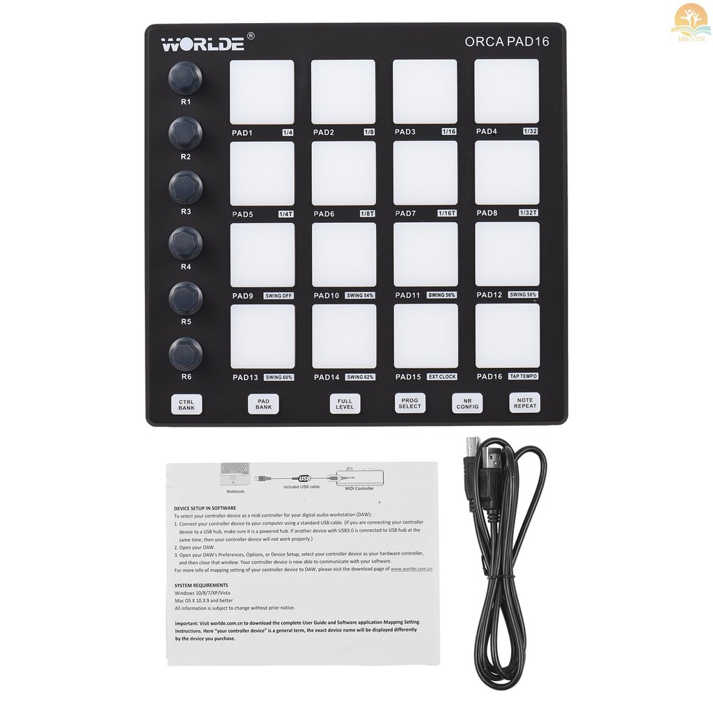 Fast Ship WORLDE MIDI Controller Beat Maker เครื่อง 6 ปุ่มที่ผ่านมาหมาย ...