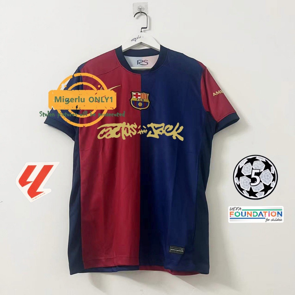 Fans Edition 24/25 Barcelona X Travis Scott เสื้อฟุตบอล La Liga S-4XL ...