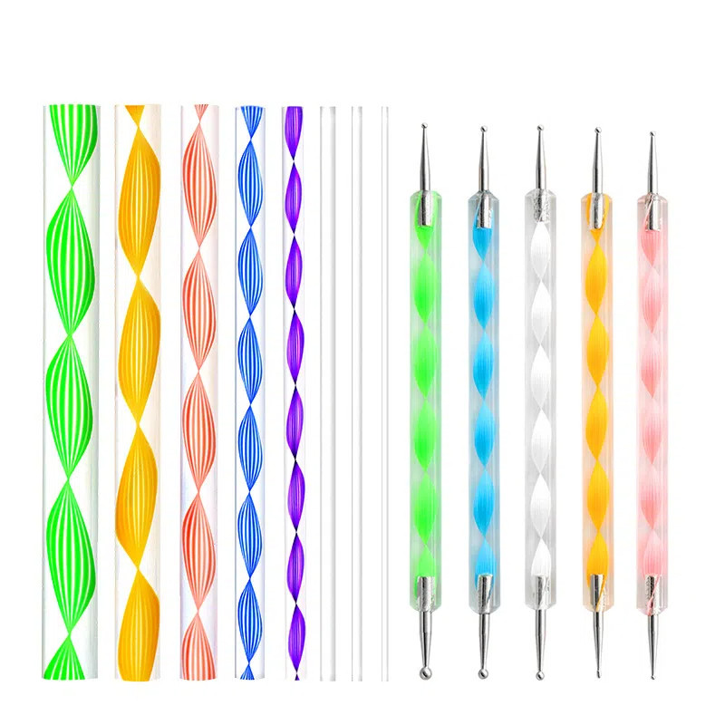 เล็บ DIY อะคริลิค Stick Dotting เครื่องมือ Rocks ภาพวาด Dotting แกะสลัก ...
