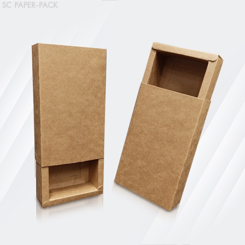 SC Paper-Pack กล่องคราฟท์ ฝาสไลด์ ทึบ (เเพ็ค12ใบ) | Shopee Thailand