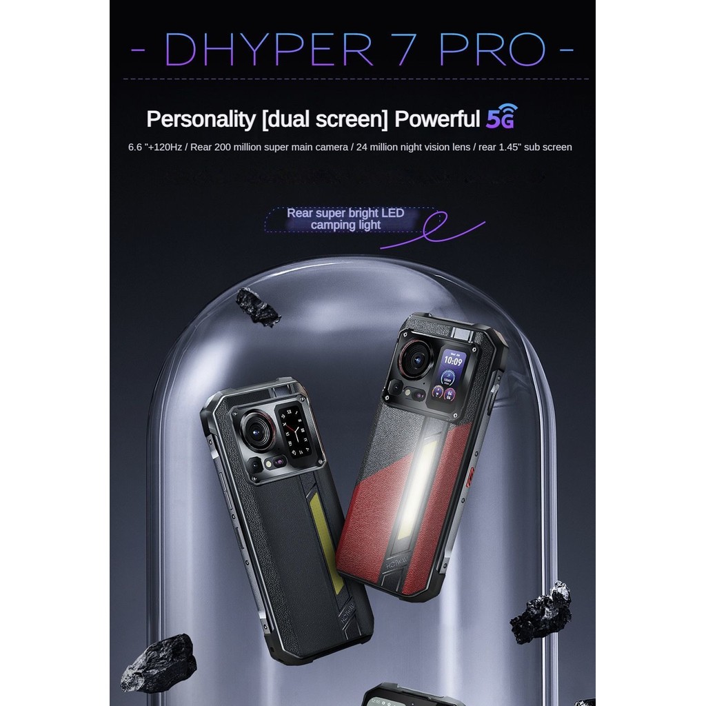 Hotwav Hyper 7 Pro สมาร์ทโฟนหน้าจอคู่สามหลักฐาน5G Android หน้าจอขนาด ...