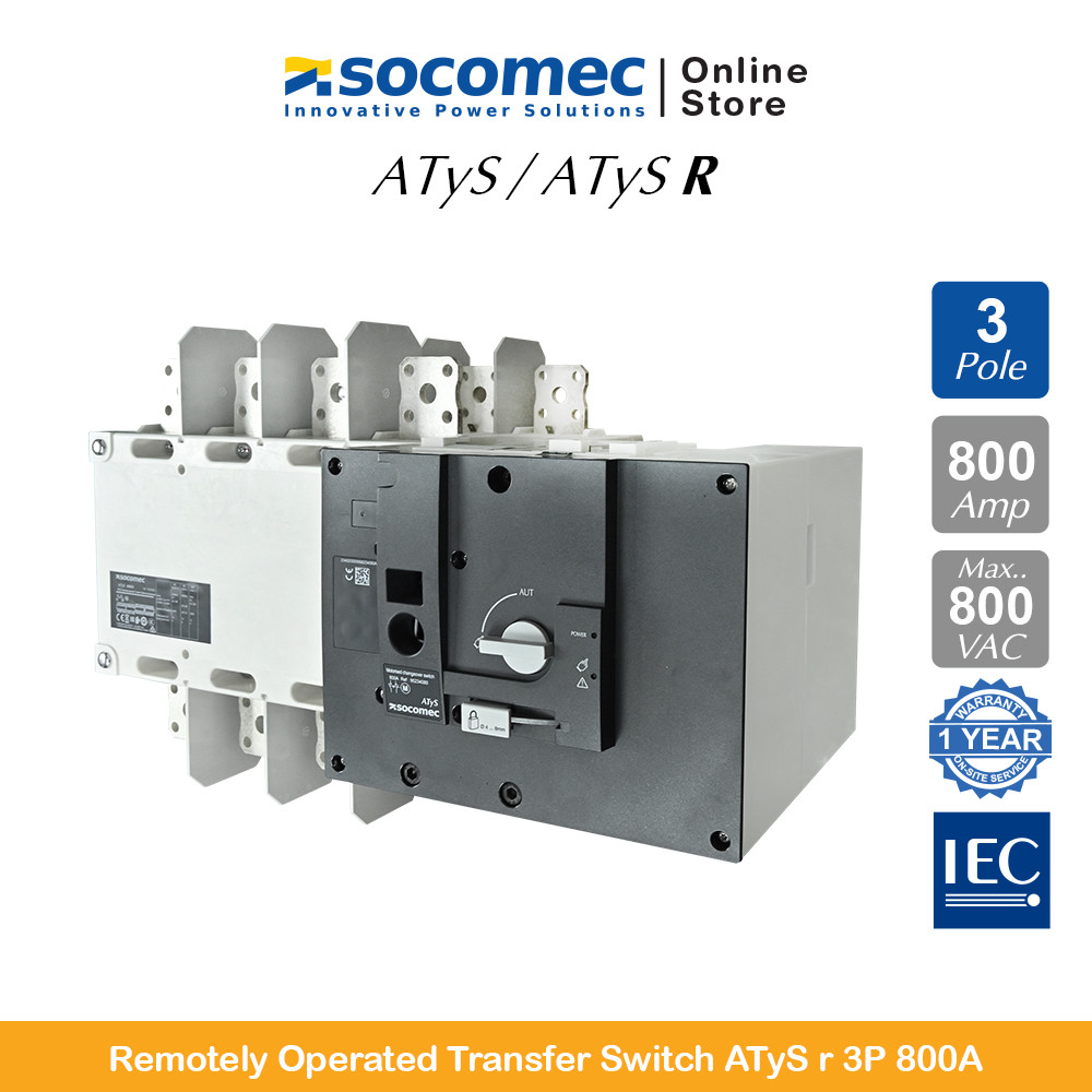 Socomec Remotely Operated Transfer Switch ATyS r 3P 800A | 95233080 ...
