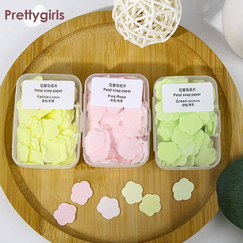 PY.th สบู่ชิ้นเดินทางแบบพกพามือซักผ้าชิ้นสบู่นักเรียนกระดาษทิ้งกลีบสบู่ ...