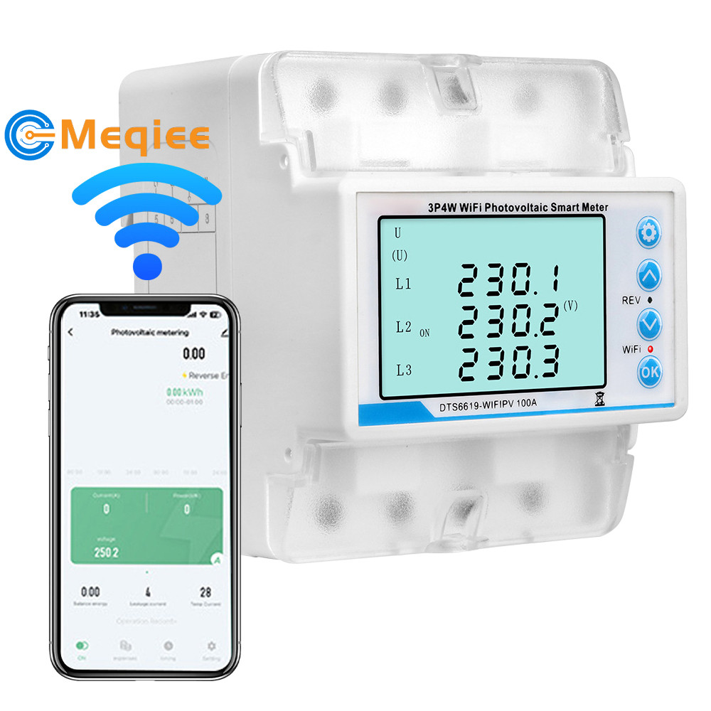 3-phase Tuya WiFi 100A 3P4W DTS6619-WIFIPV Overload Phase-Loss Time ...