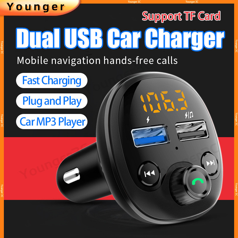 Usb/tf Card Mp3 ตัวรับสัญญาณบลูทูธพร้อมจอแสดงผล LED,Dual USB Fast Car ...
