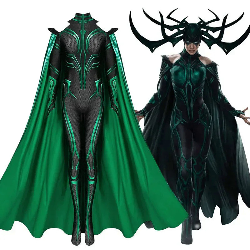 Hela Cosplay Costume Thor 3 Ragnarok Supervillain Hela Cosplay Jumpsuit ...