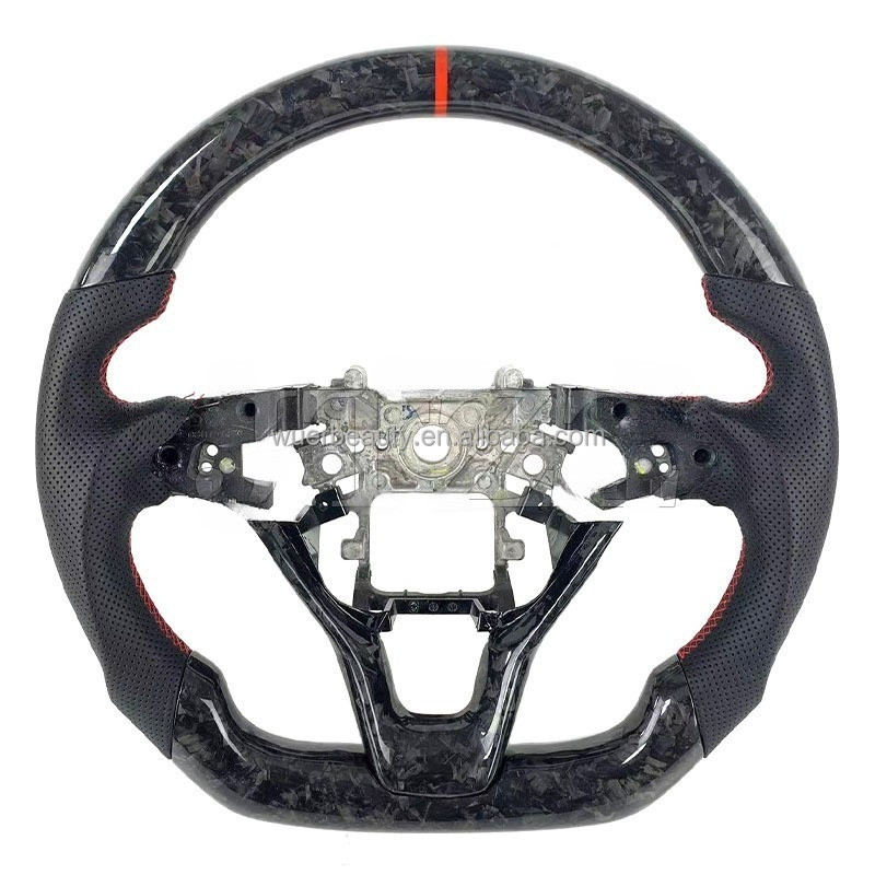เหมาะสําหรับ ฮอนด้า สอดคล้อง 10ไทย มีรูพรุน หนังปลอมคาร์บอนไฟเบอร์พวงมาลัยรถยนต์ 2018 2019 2020 ...