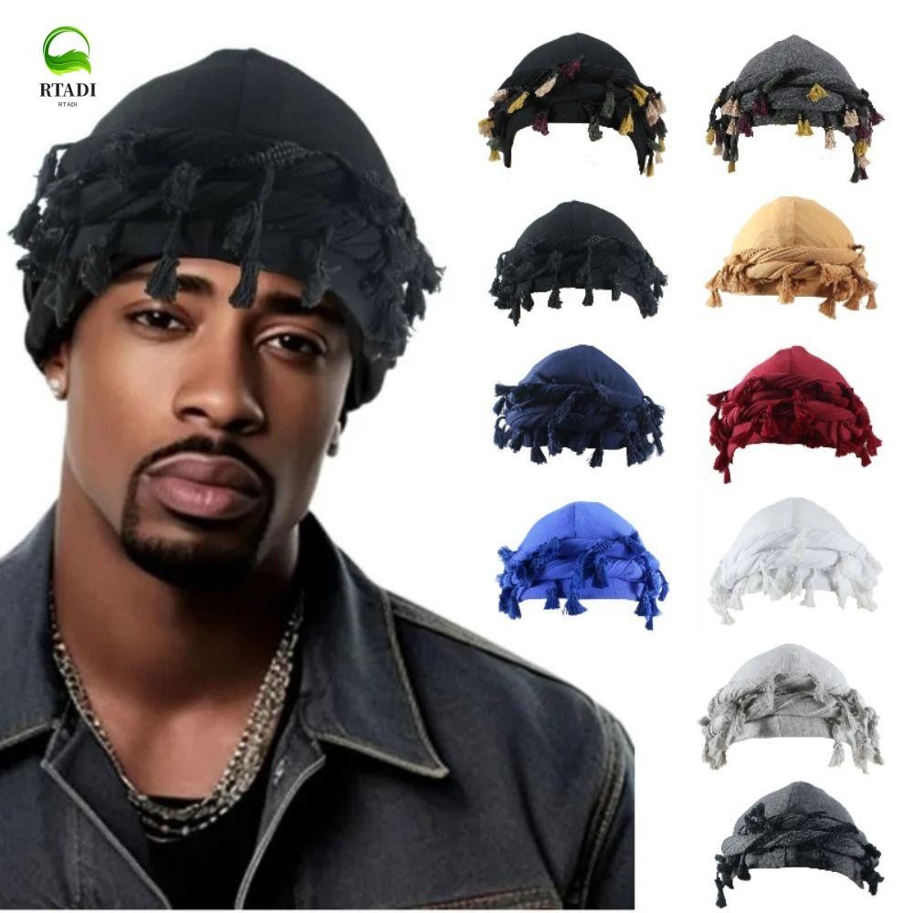 RTADI ผู้ชาย Braid หมวก, Double Layer Burr Trim Punk Bandana หมวก, Hop ...