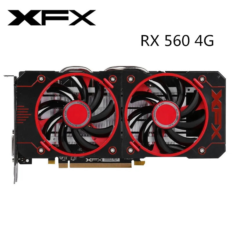 การ์ดวิดีโอ XFX RX 560 4GB 128Bit GDDR5 การ์ดกราฟิก RX 560D สำหรับการ์ด AMD RX 560 series VGA ...