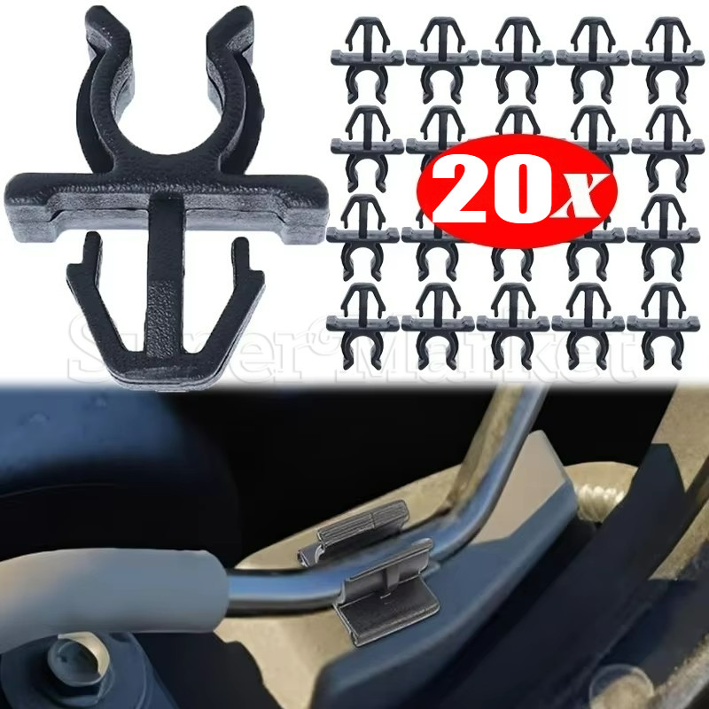 รถ Hood Prop Rod Clip - สีดําพลาสติก Retainer - Auto Fasteners ฝาครอบ ...
