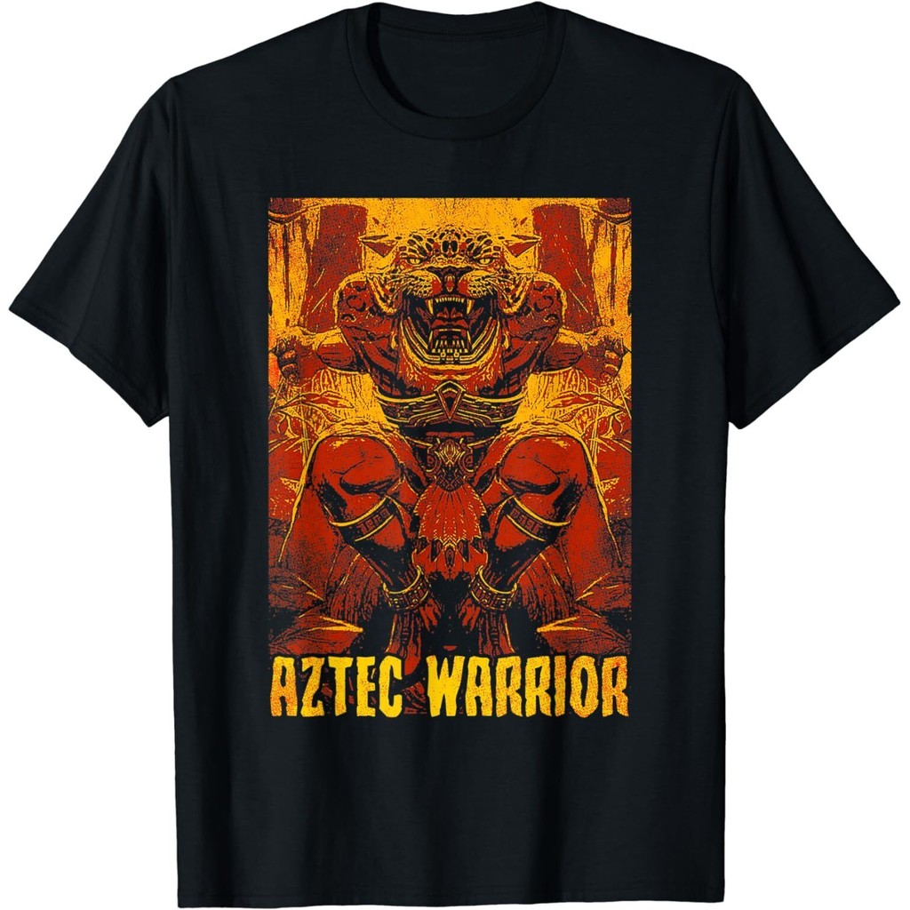เสื้อยืดดีไซน์ Aztec Warrior King Mexican Native Art Mayans | Shopee ...