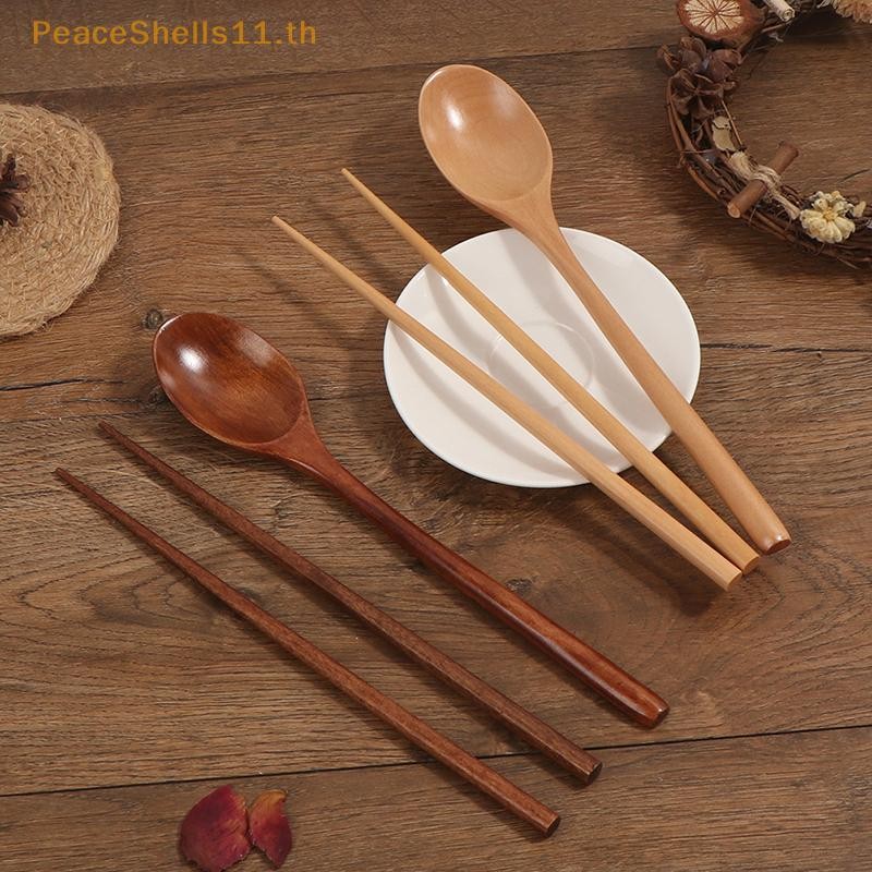 Peaceshells Chops Spoon ชุดช้อนส้อมนักเรียนสะดวกกล่องช้อนส้อม TH ...