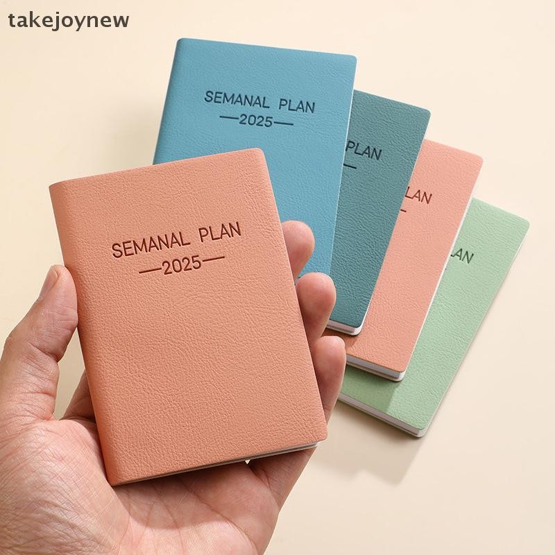 [takejoynew] แบบพกพา 2025 A6 A7 Agenda Book Simple Mini Morandi Color Notebook รายวันรายสัปดาห์ ...