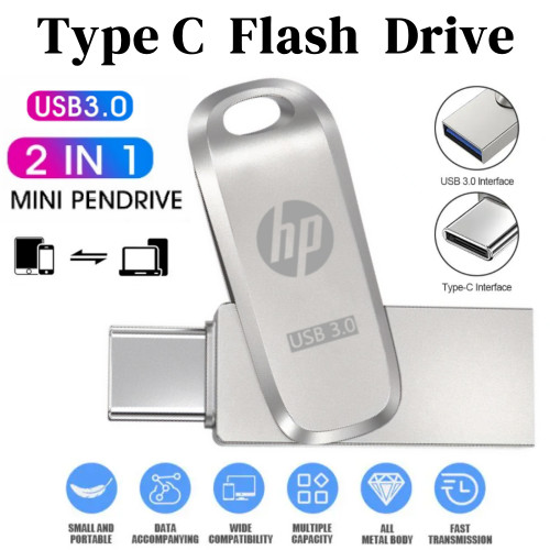 แฟลชไดร์ฟ Hp Flash Drive 1TB Usb C แฟลชไดรฟ์ 512GB Flash Drive TypeC ...