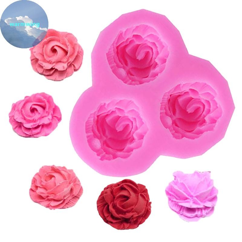 Warmwing 3D แม่พิมพ์เค้กดอกไม้ Peony ดอกไม้แม่พิมพ์ซิลิโคนเค้ก Candy แม่พิมพ์อบช็อคโกแลต Ice ...