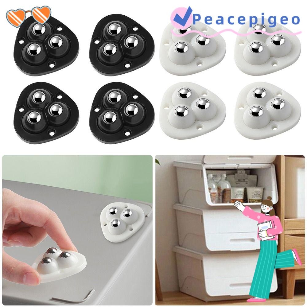 PEACEPIGEO 4 ชิ้น Self กาวรอก Universal ล้อ Mini หมุนล้อกล่องเก็บกล่อง Roller สแตนเลสสตีลลูกปัด ...