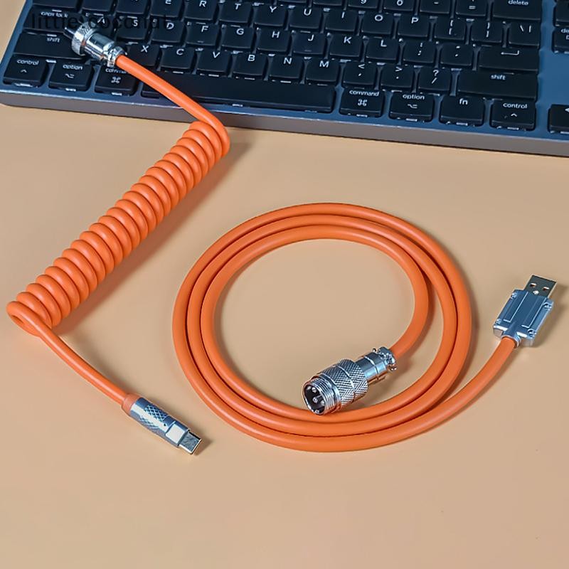 [little.coconut] Macaron 1.8m Coiled Type-C ถึง USB A TPU Mechanical ...