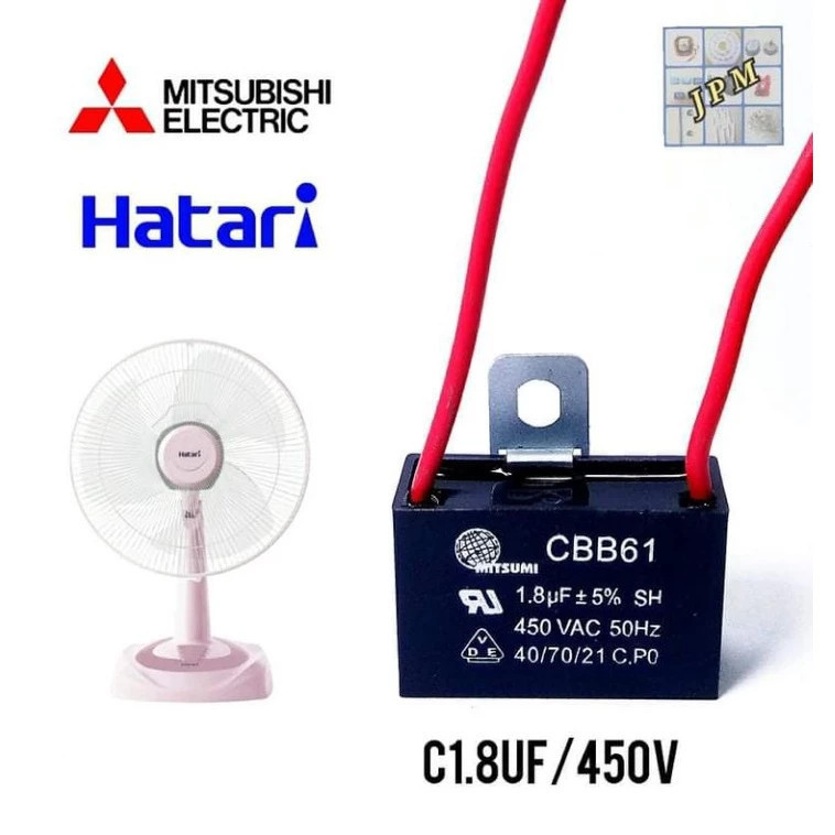 ซีพัดลม คาปาซิเตอร์พัดลม 1.8uf/450v capacitor พัดลม HATARI capa พัดลม ...