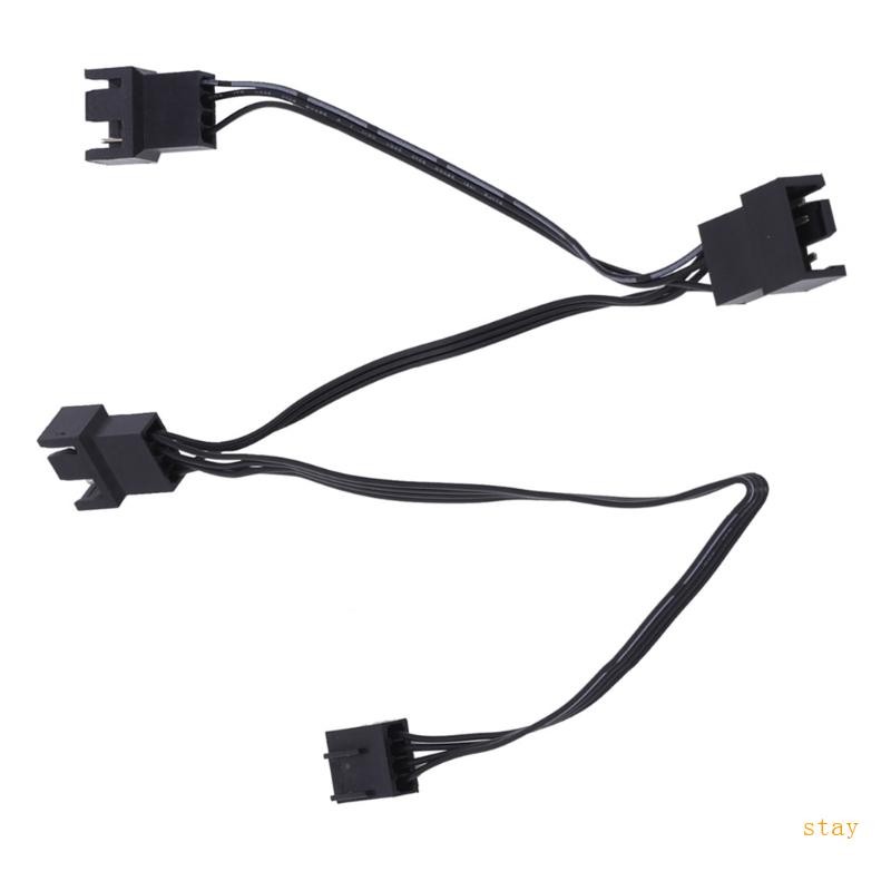 Stay Computer Case Fan Power Adapter Cable 4 Pin To 3 Way PWM Splitter ...