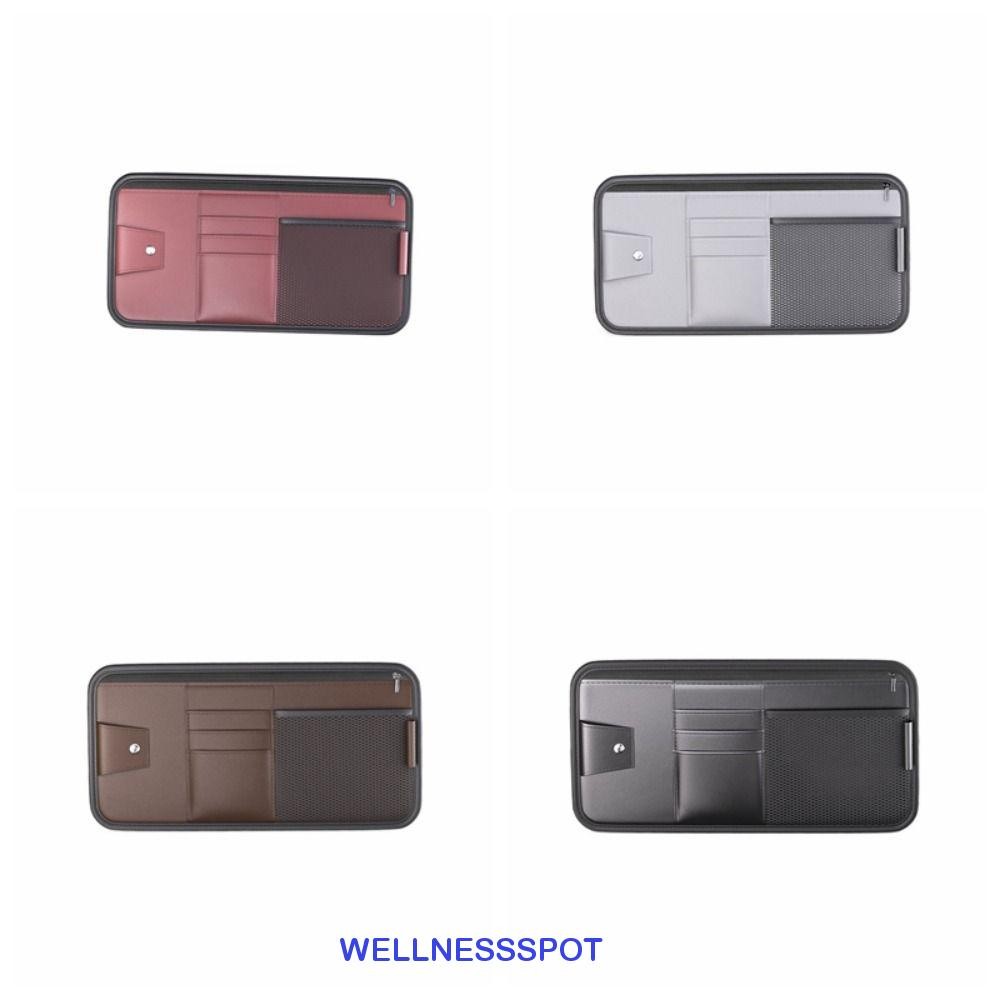 Wellnessspot ที่บังแดดในรถยนต์, คลิปหนีบแว่นกันแดด Mutil-pocket ความจุขนาดใหญ่, ที่ใส่บัตรหนัง ...