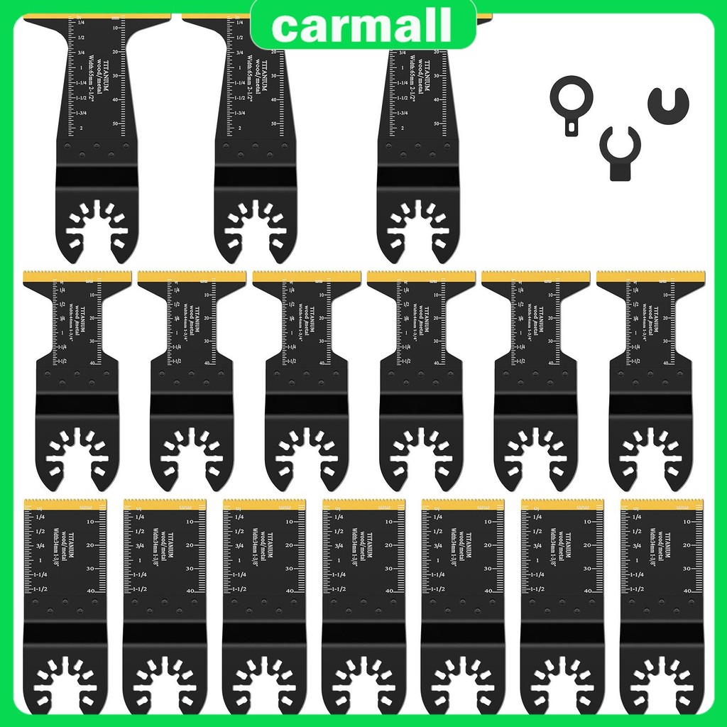 16 ชิ้นไทเทเนียม Bi-Metal Oscillating ใบเลื่อยชุดเหล็กคาร์บอนสูง ...