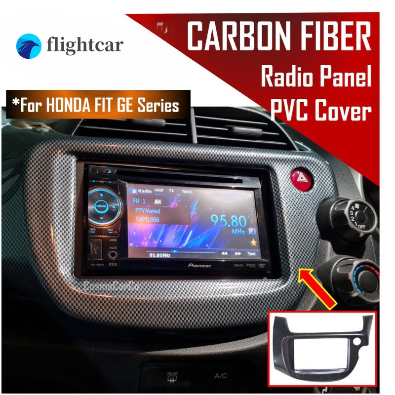 Honda Jazz/Fit GE GE6 GE8 2008-2014 แผงวิทยุหน้าจอสัมผัสจอแสดงผลคาร์บอนไฟเบอร์ Trim อุปกรณ์เสริม ...