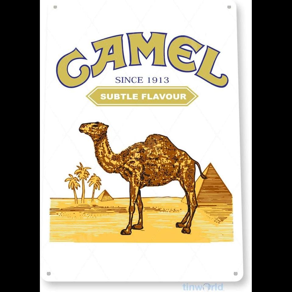 Retro Tin Sign Camel บุหรี่โลหะตกแต่งสําหรับยาสูบซิการ์บาร์ควัน Shop ...