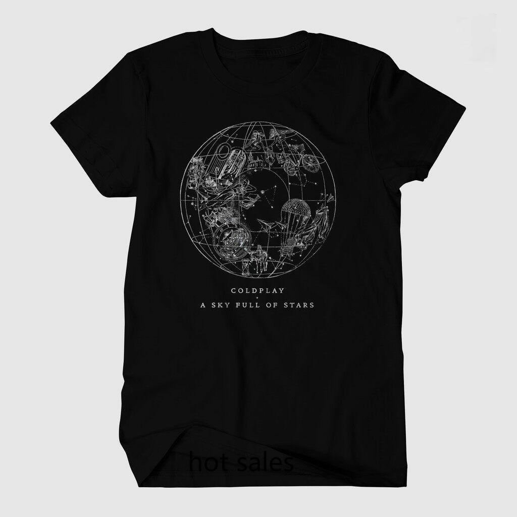 ผ้าฝ้ายแท้ 100% คุณภาพสูงการพิมพ์ BAND เสื้อยืด / เสื้อยืด COLDPLAY ...