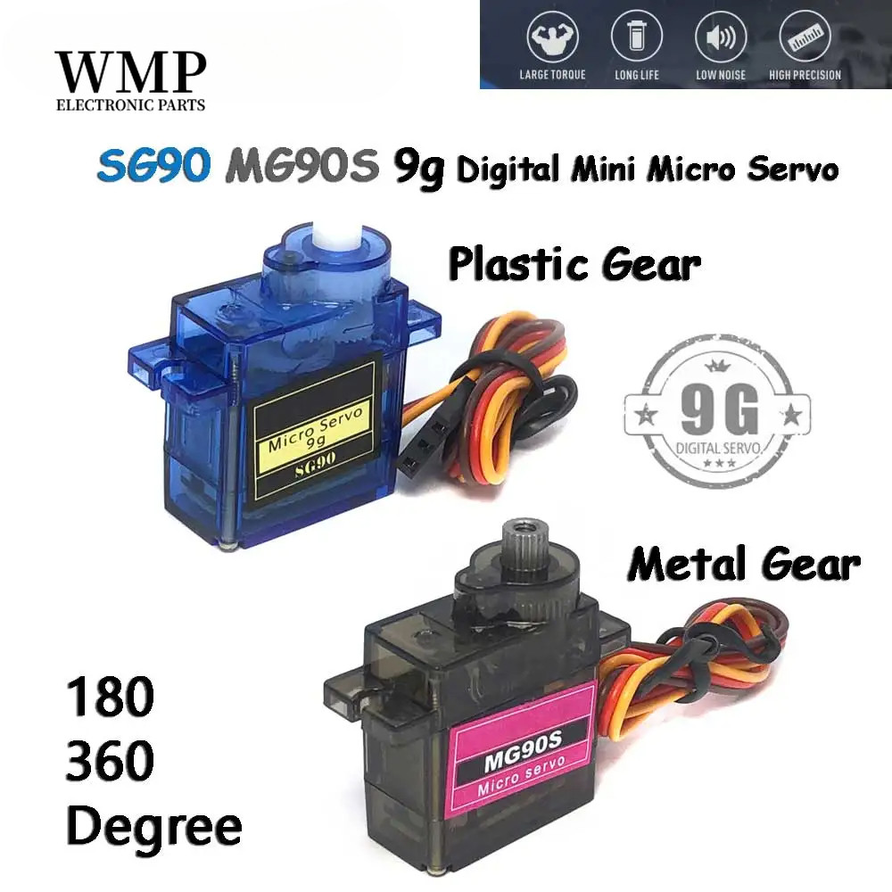 Sg90 MG90S 9G ดิจิตอล Mini Micro Servo 180/360 องศาสําหรับ RC เฮลิคอปเตอร์เครื่องบิน Mini เรือรถ ...
