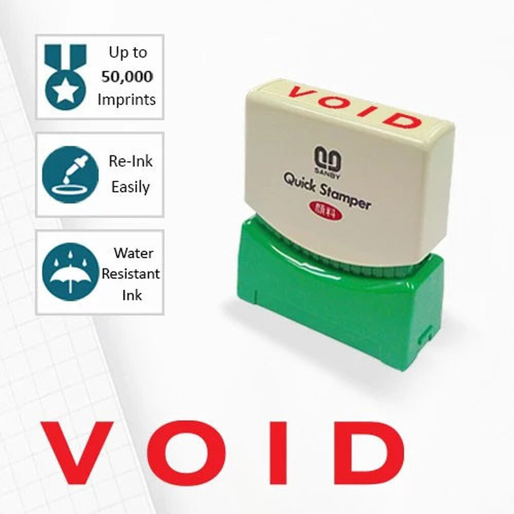 SANBY ตรายางสำเร็จรูป หมึกในตัว รุ่น QUICK STAMPER [VOID] สีแดง QSAE ...