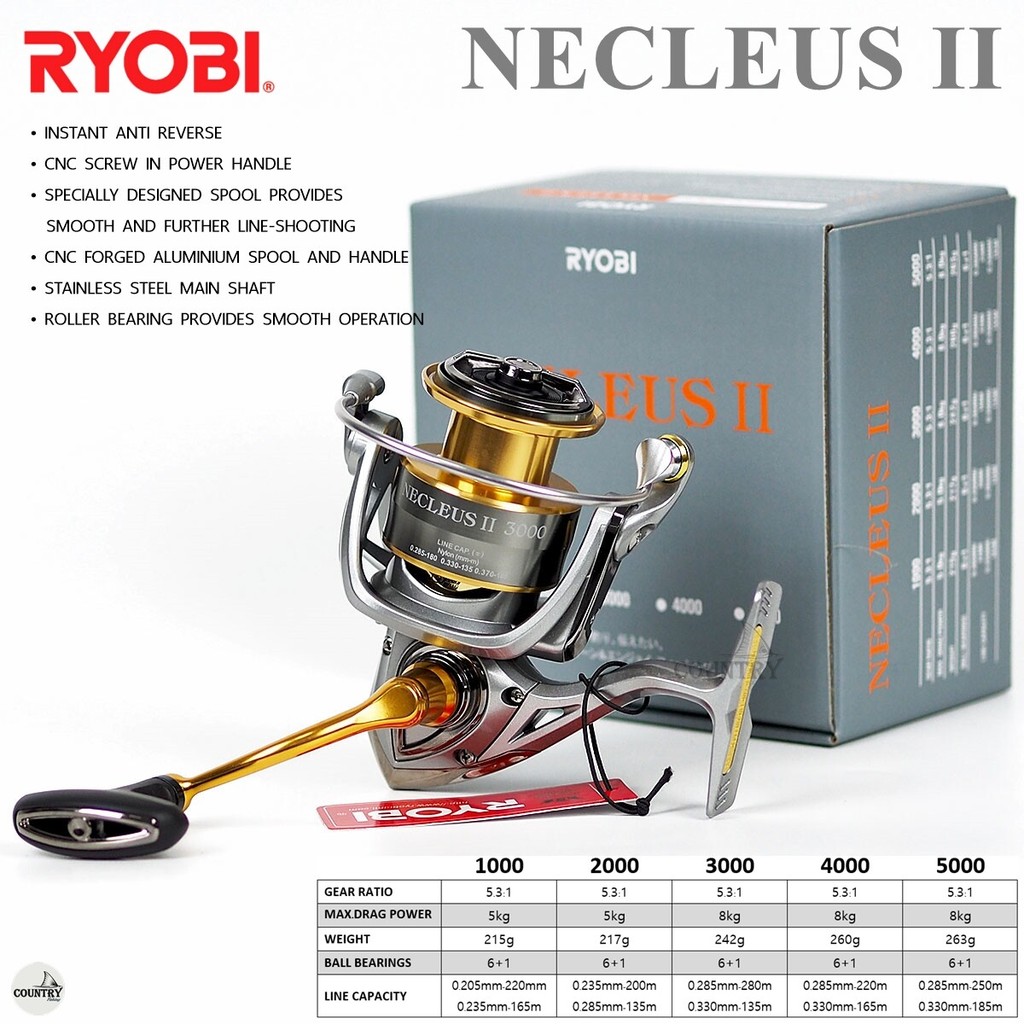 รอกตกปลา RYOBI NECLEUS II แถมฟรี! แขนคู่ ในกล่อง | Shopee Thailand