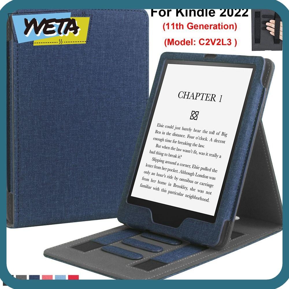 Yveta ฝาครอบสมาร์ทรุ่นที่ 11, หนัง PU สายคล้องมือคู่ e-Reader ขาตั้ง, Professional Auto Wake ...