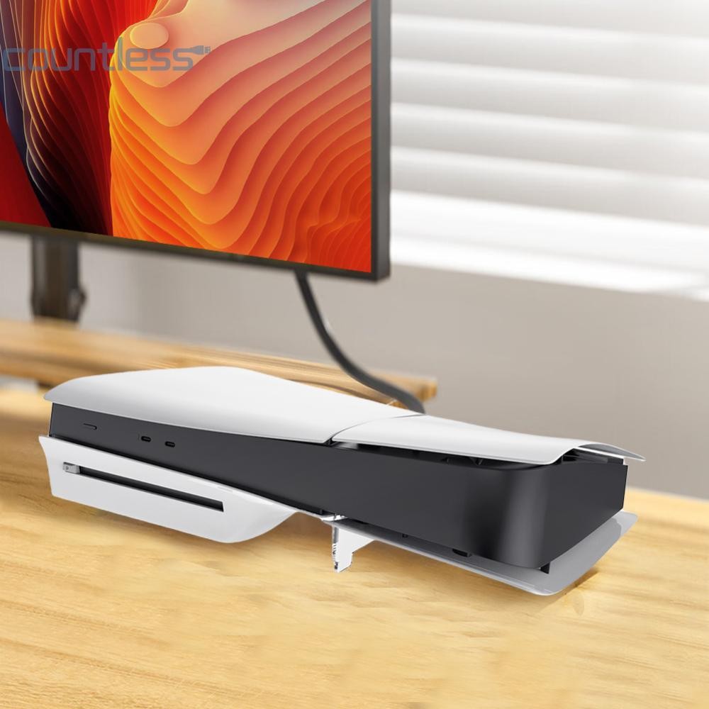 สําหรับ PS5 Slim คอนโซลแนวนอนขาตั้งโฮสต์ชั้นเก็บฐานอะคริลิคขาตั้ง ...