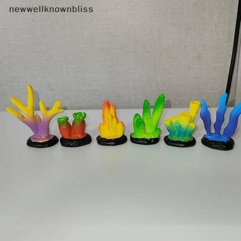 Newwellknownbliss 2 ชิ้นจําลอง Mini Coral Fish Tank สีสันประดิษฐ์ ...