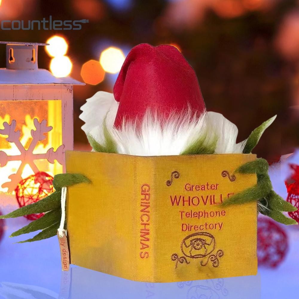 Grinch Grinch Christmas Tree Topper Checkered Funny Plush Doll Furry ...