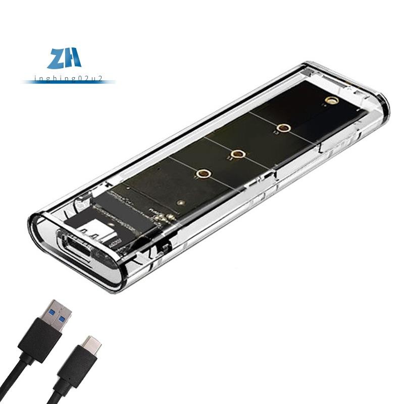 M.2 NGFF SATA Dual Protocol SSD Case Clear USB Type C 10Gbps PCI-E M2 SSD โปร่งใสภายนอก ...
