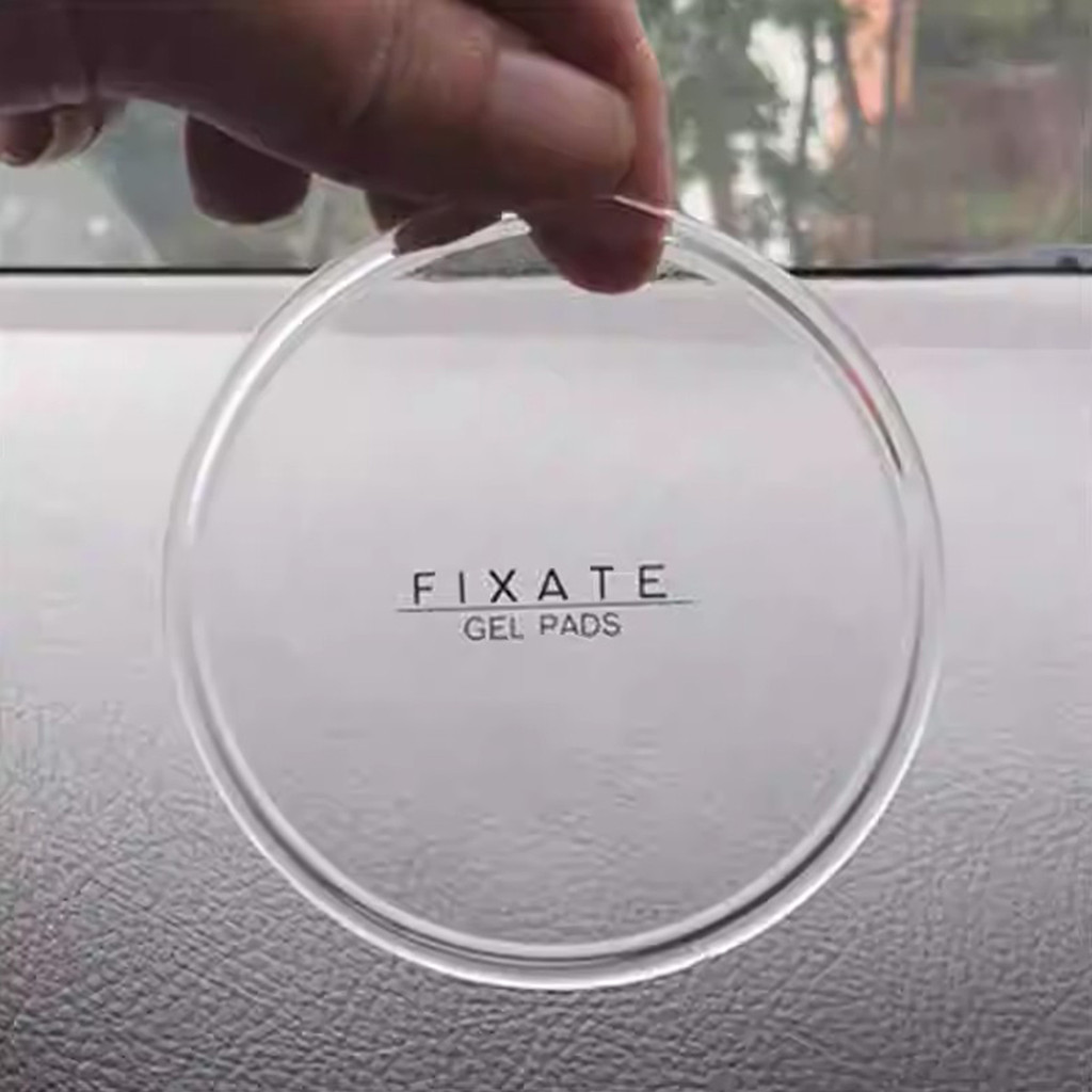 🚗แผ่นเจล ยึด ติด สีใส Fixate Gel Pad 8x8 ซม. กันลื่น ติดมือถือ ติดฝา ...
