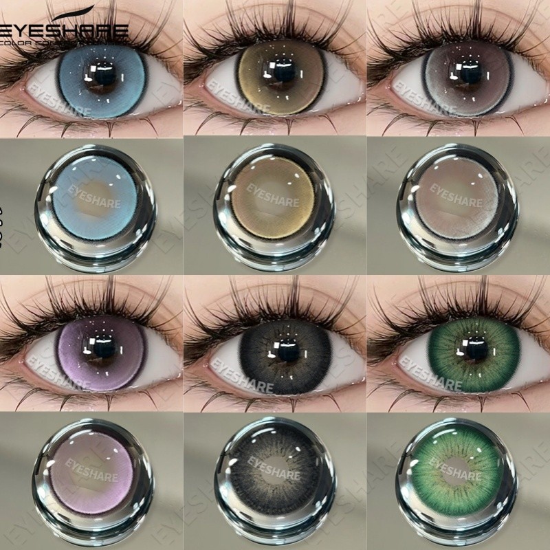 EYESHARE 2 ชิ้น/คู่คอนแทคเลนส์สีแฟชั่นสีฟ้านักเรียนที่สวยงามสีติดต่อใช้ ...