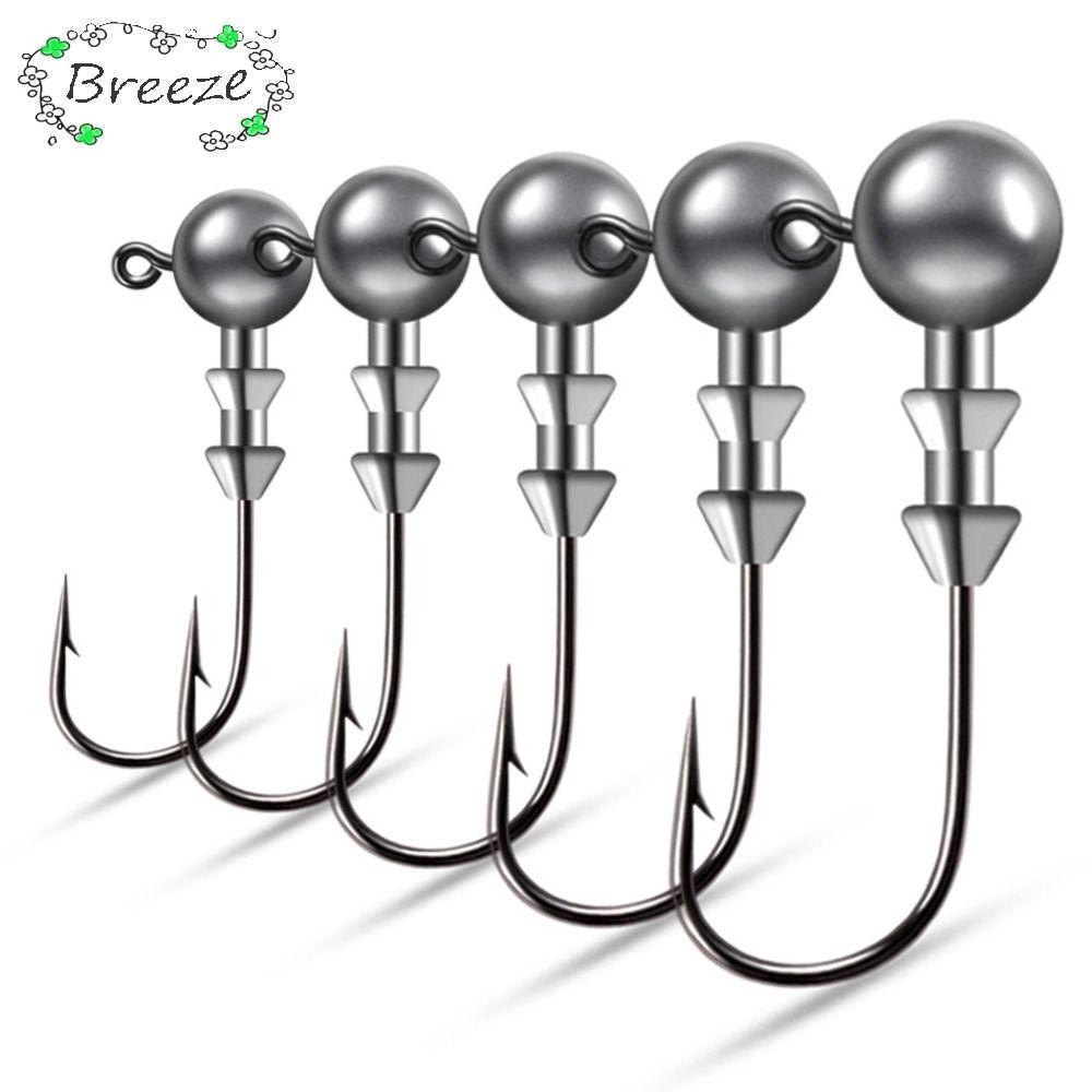 BREEZE 25 ชิ้นตกปลา Jig Head Hook, 2-14 กรัมปฏิเสธ Run ปลา Sharp ...