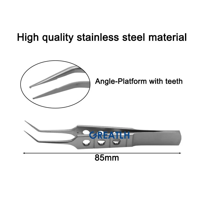 GREATLH Ophthalmic Forceps with Teeth Microsurgical Tweezers Double ...