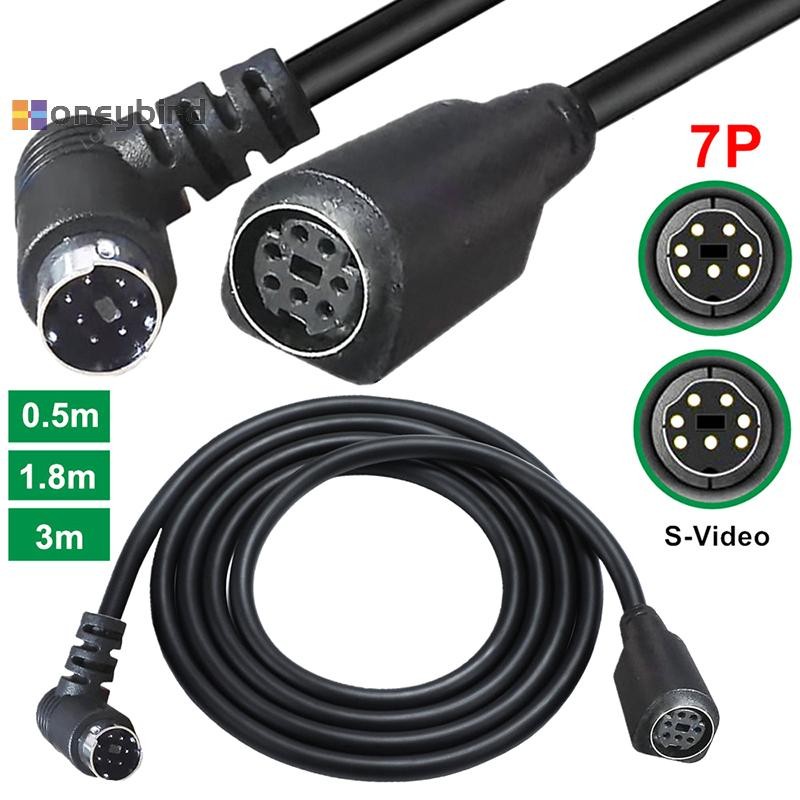 Honeybird 3m S-Video Mini DIN 7-Pin Splitter Cable สําหรับคอมพิวเตอร์ ...