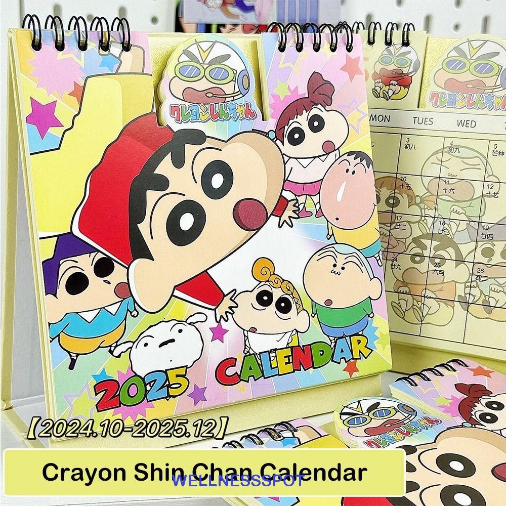 Wellnessspot ปฏิทินเครยอนชินจัง, อะนิเมะรายวันรายเดือน 2025 ปฏิทินตั้งโต๊ะ, น่ารักที่จะทํารายการ ...