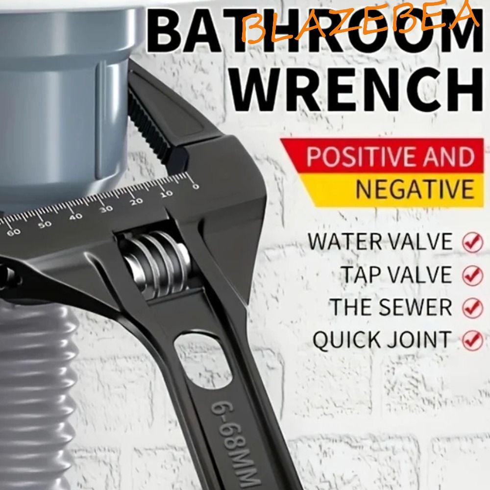 BLAZEBEA ประแจห้องน้ํา,ขนาดใหญ่เปิดปรับ Spanner, Multi-Function Spanner สั้น 6-68 มม.ประปาประแจ ...