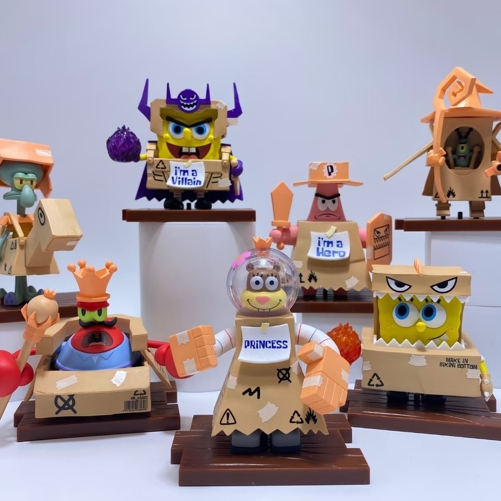 ฟิกเกอร์ของเล่นประกอบ SpongeBob SquarePants Blind Box Brave Stage ของ ...