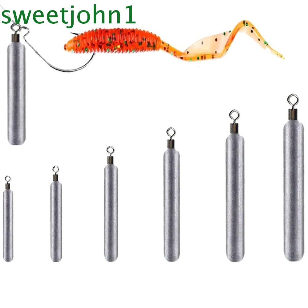 SWEETJOHN 10 ชิ้น/เซ็ตเหยื่อตกปลา Sinker, ทรงกระบอกรูปร่างตะขอเหยื่อตกปลา Sinkers, พร้อมอุปกรณ์ ...