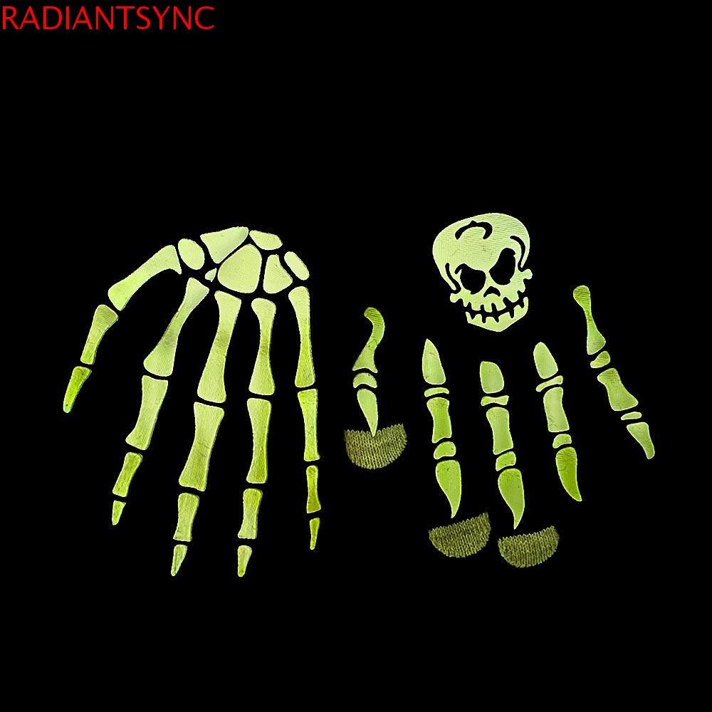 Radiantsync ฮาโลวีน Luminous Mittens หญิงอุ่น Horrible Non Slip Skeleton มือกระดูก Skull ...
